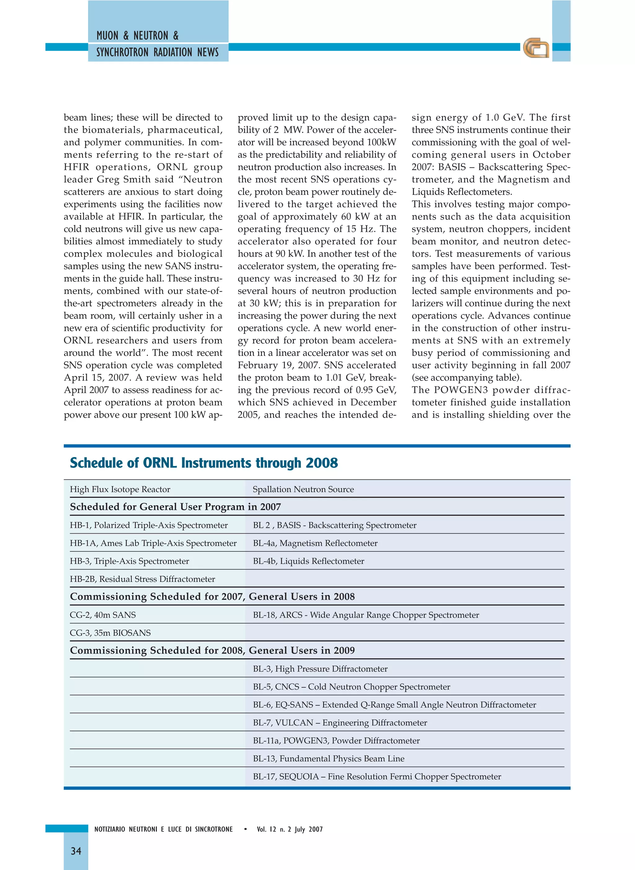 Ornl Neutron Sciences Update | PDF