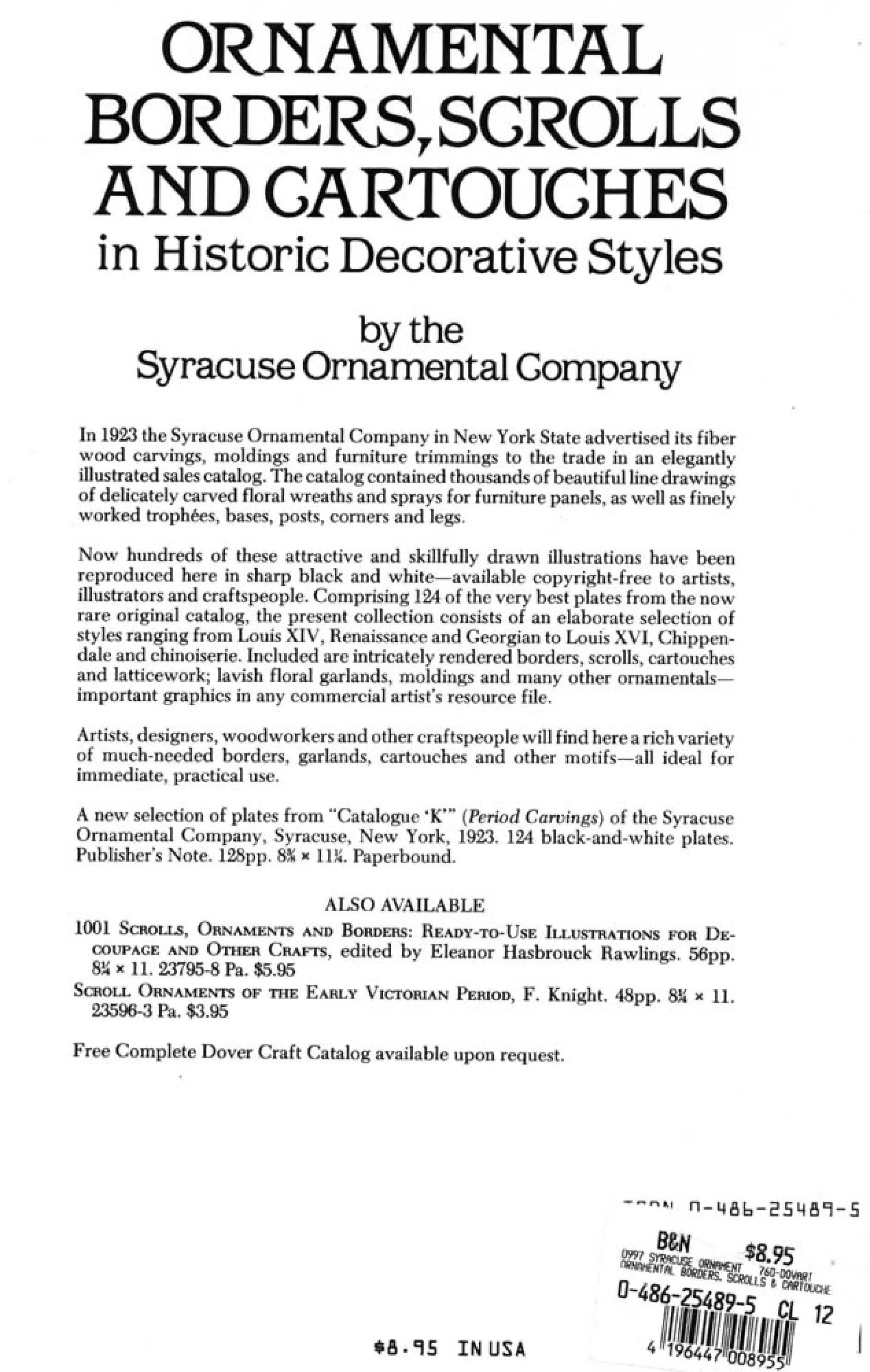 Ornamental Borders, Scrolls ang Cartouches in Historic Decorative ...