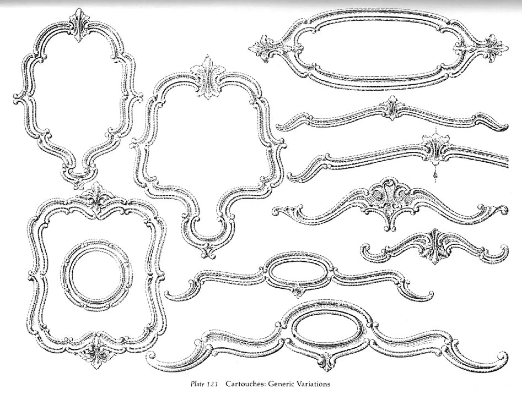 Ornamental Borders, Scrolls ang Cartouches in Historic Decorative ...