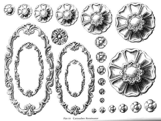Ornamental Borders, Scrolls ang Cartouches in Historic Decorative ...