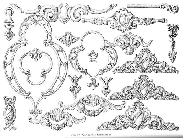 Ornamental Borders, Scrolls ang Cartouches in Historic Decorative ...