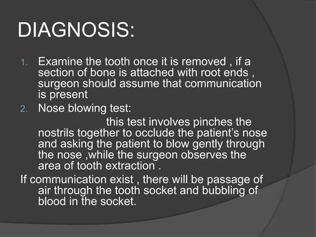 Oro antral communication | PPTX | Ear, Nose and Throat Conditions ...