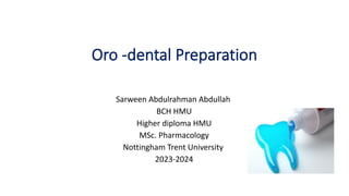 Oro -dental Preparation.pdfsksjssjsjsssss | PDF