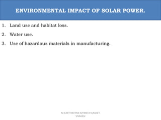 Oro551 res- unit 1 - environmental impact of solar energy | PPTX