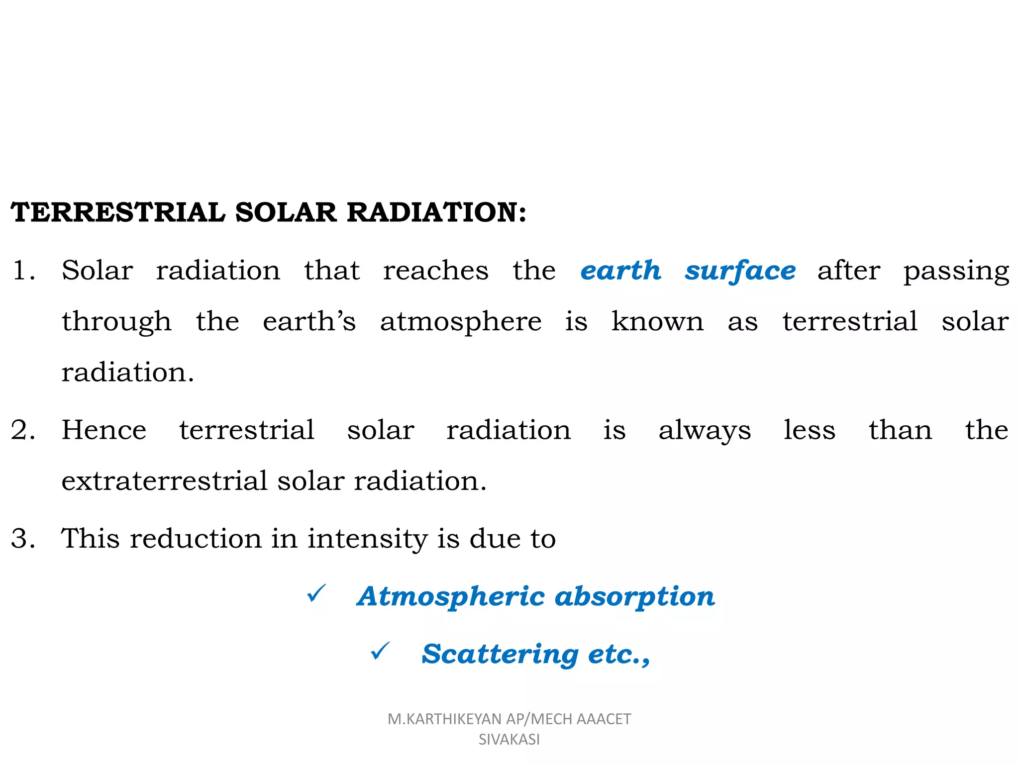 Oro551 res- unit 1 - extra terrestrial and terrestrial solar radiation ...