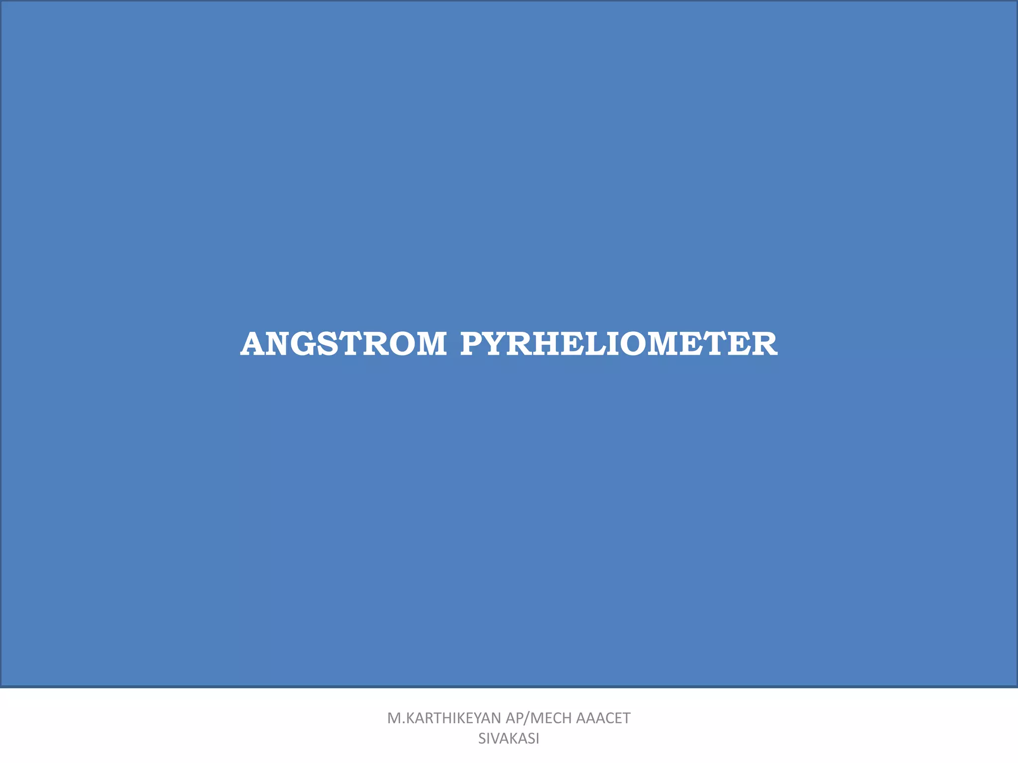 Oro551 res - unit 1 - instruments for measuring solar radiation and sun ...