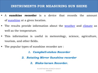 Oro551 res - unit 1 - instruments for measuring solar radiation and sun ...