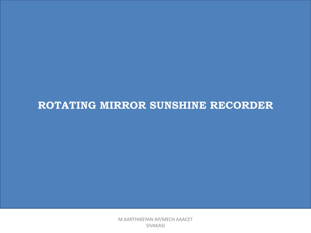 Oro551 res - unit 1 - instruments for measuring solar radiation and sun ...