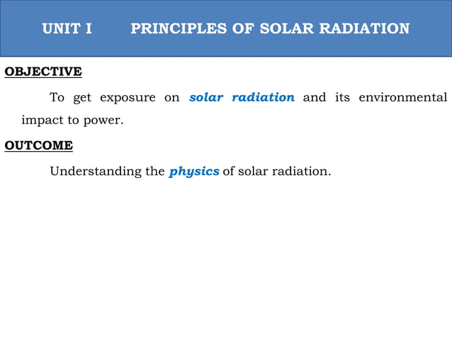 ORO551 RES - Unit 1 - Role and potential of new and renewable source | PPTX