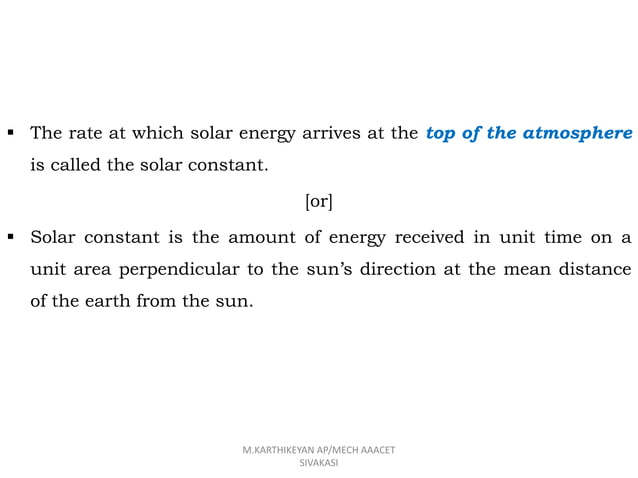 Oro551 res - unit 1 - the solar constant | PPTX