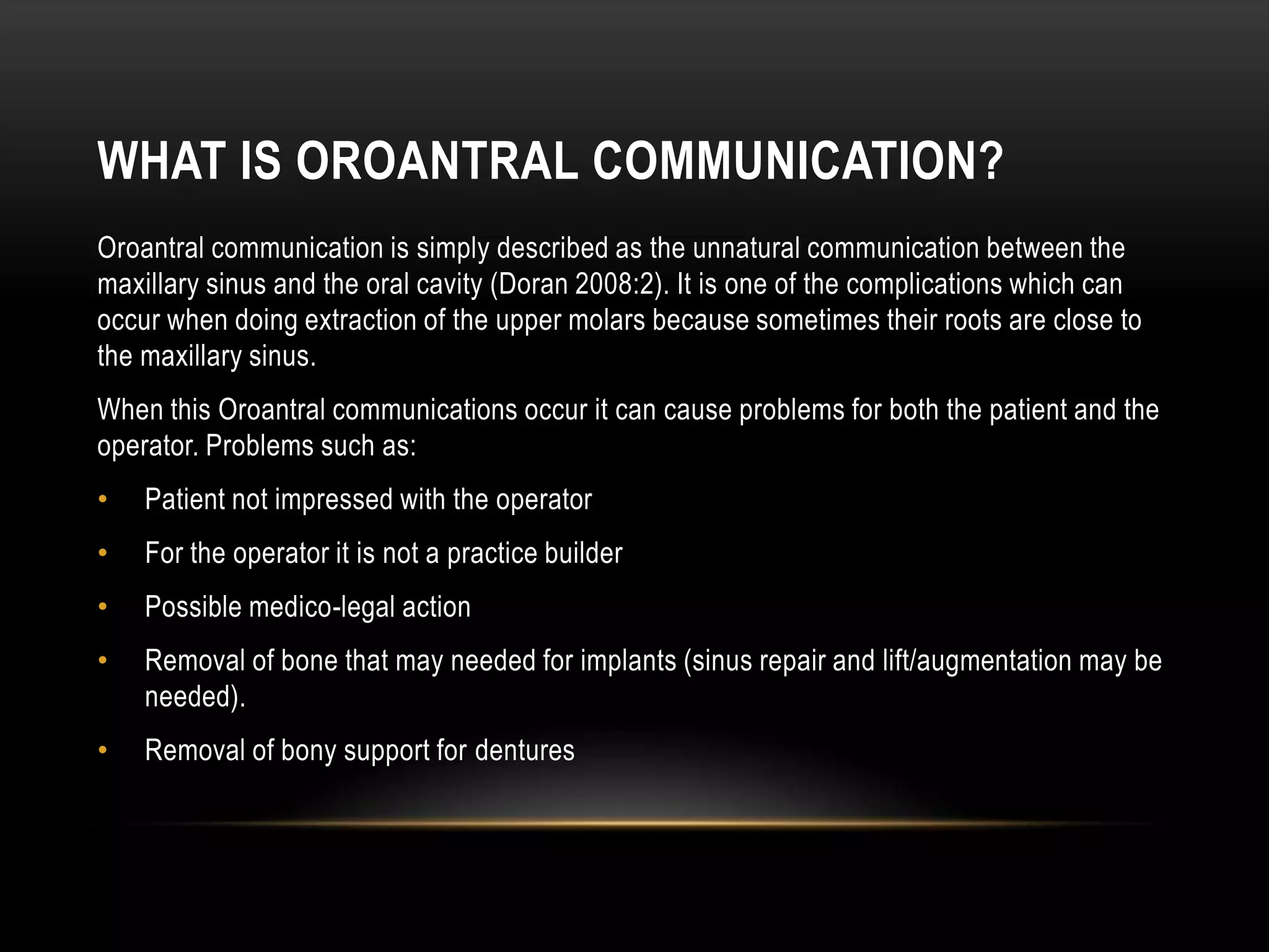 Oroantral communication | PPTX