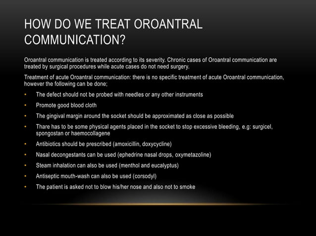 Oroantral communication | PPTX