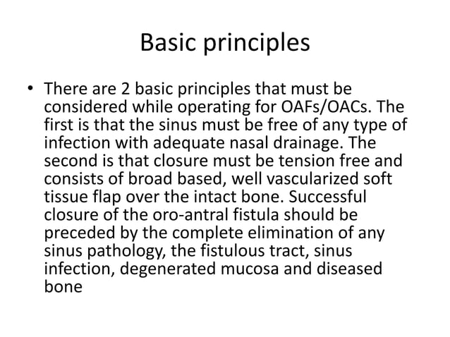 Oroantral communication and oroantral fistula | PPTX