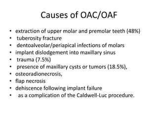 Oroantral communication and oroantral fistula | PPTX