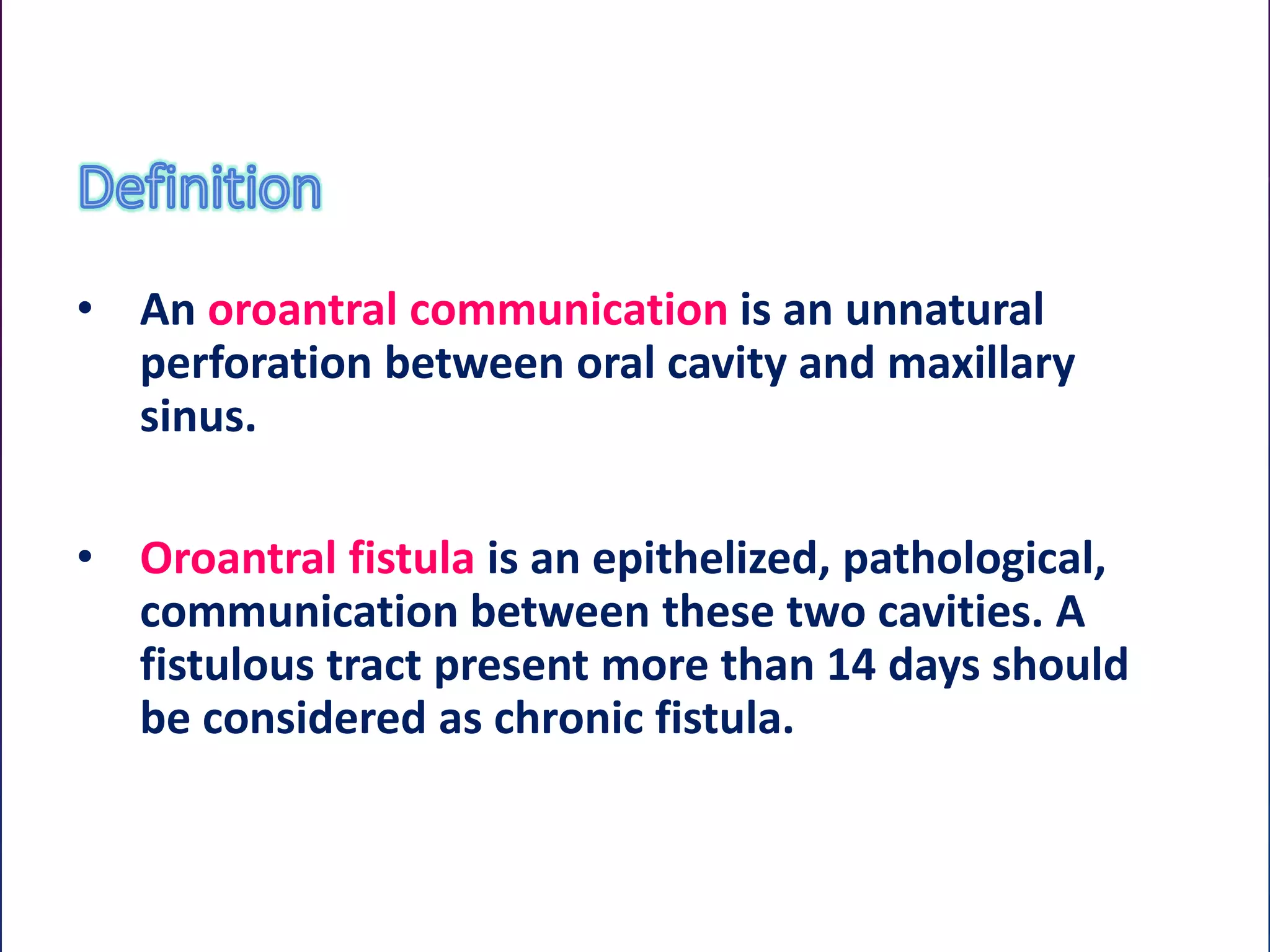 Oroantral communication & fistula | PPTX