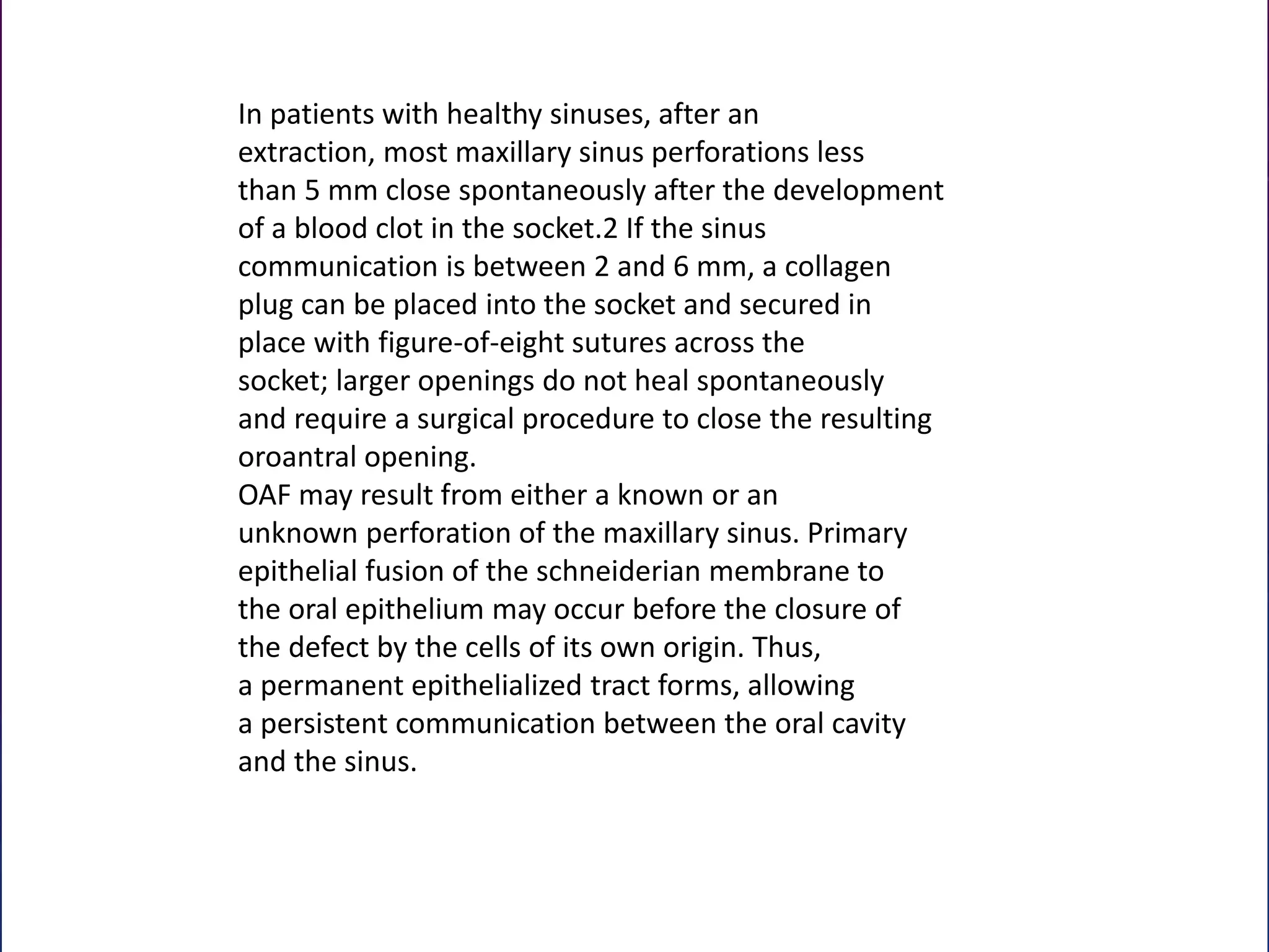Oroantral communication & fistula | PPTX