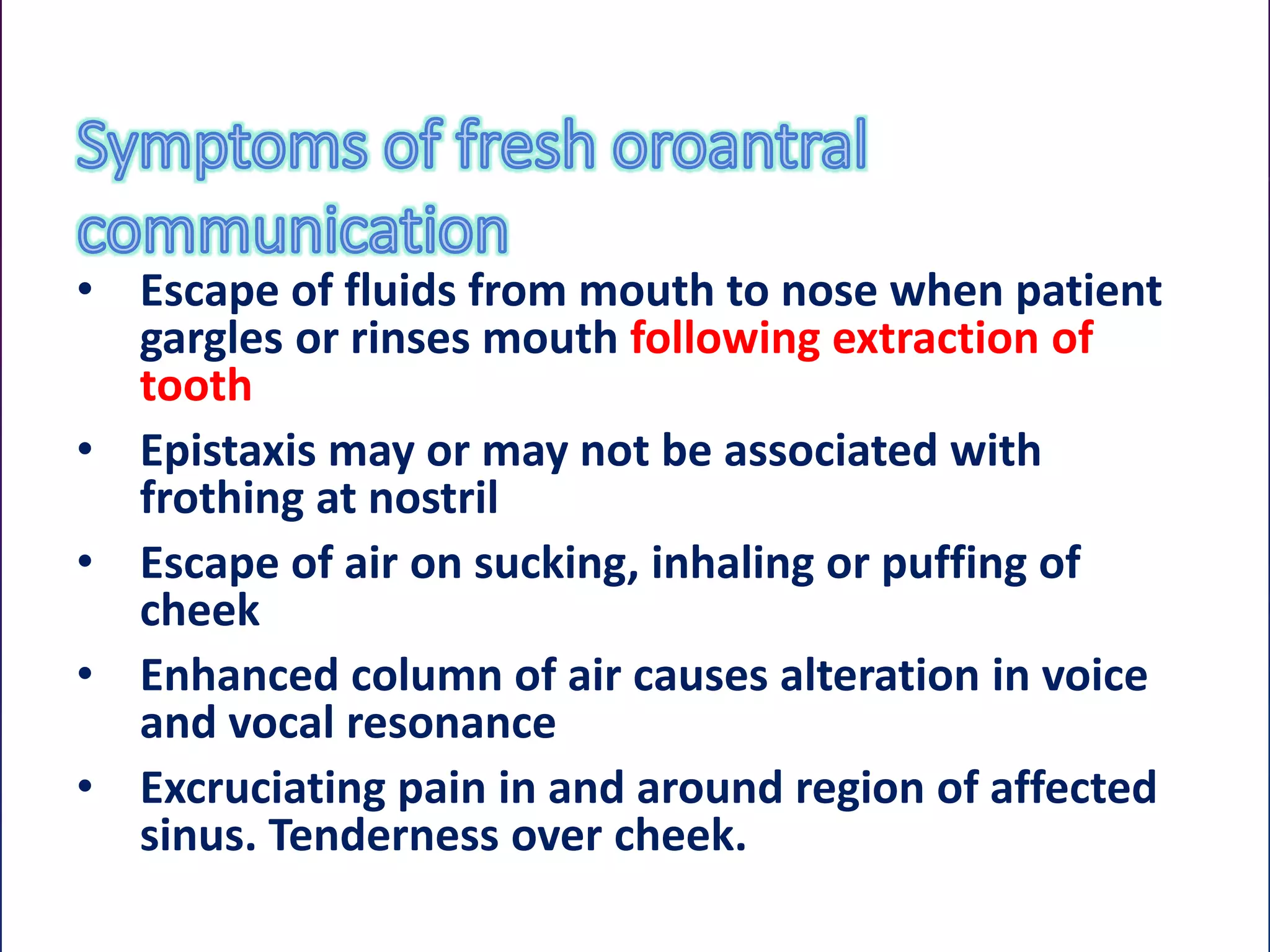 Oroantral communication & fistula | PPTX
