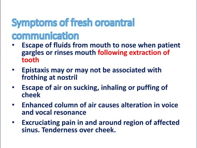 Oroantral communication & fistula | PPTX
