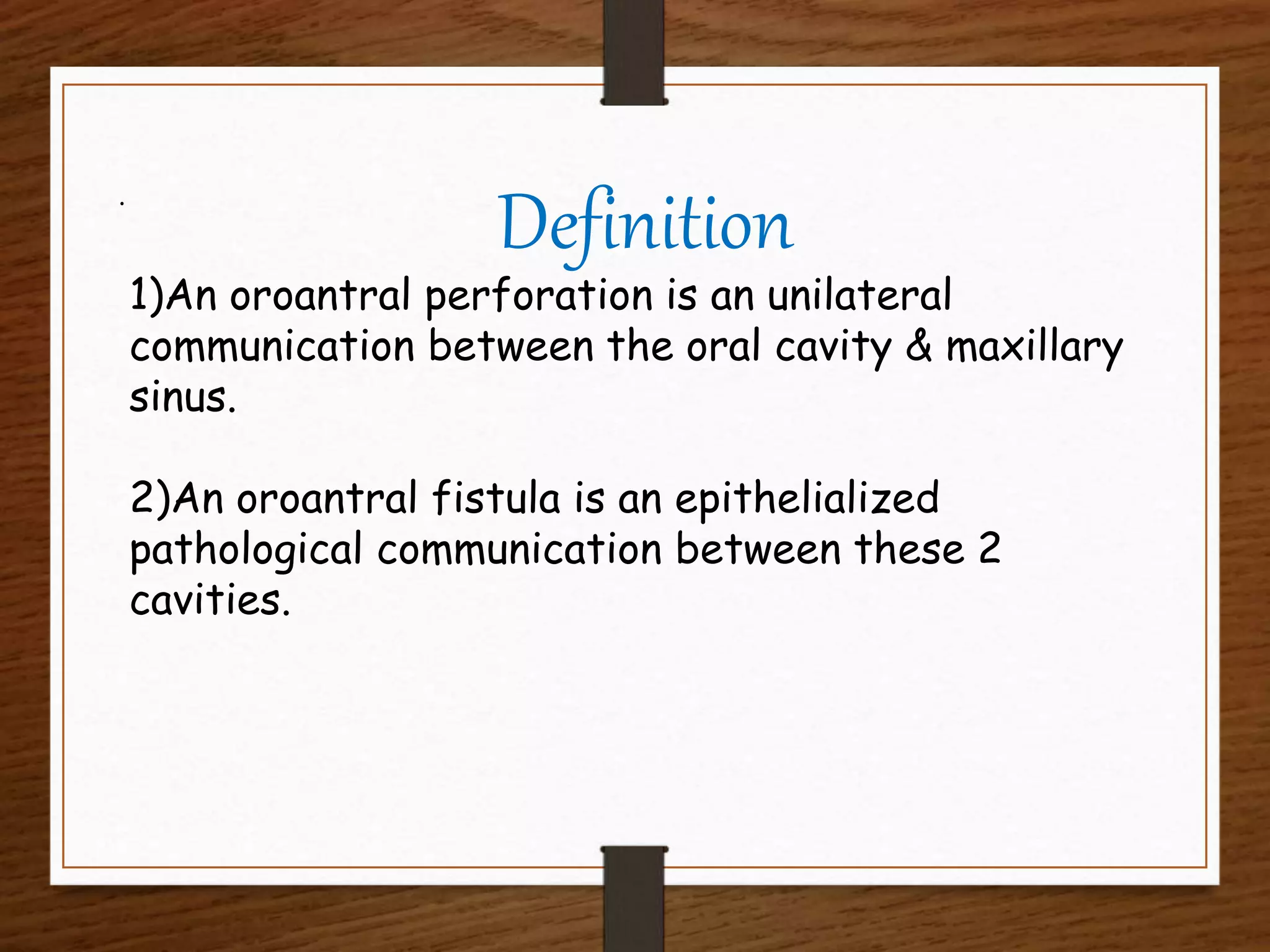 Oroantral fistula | PPTX