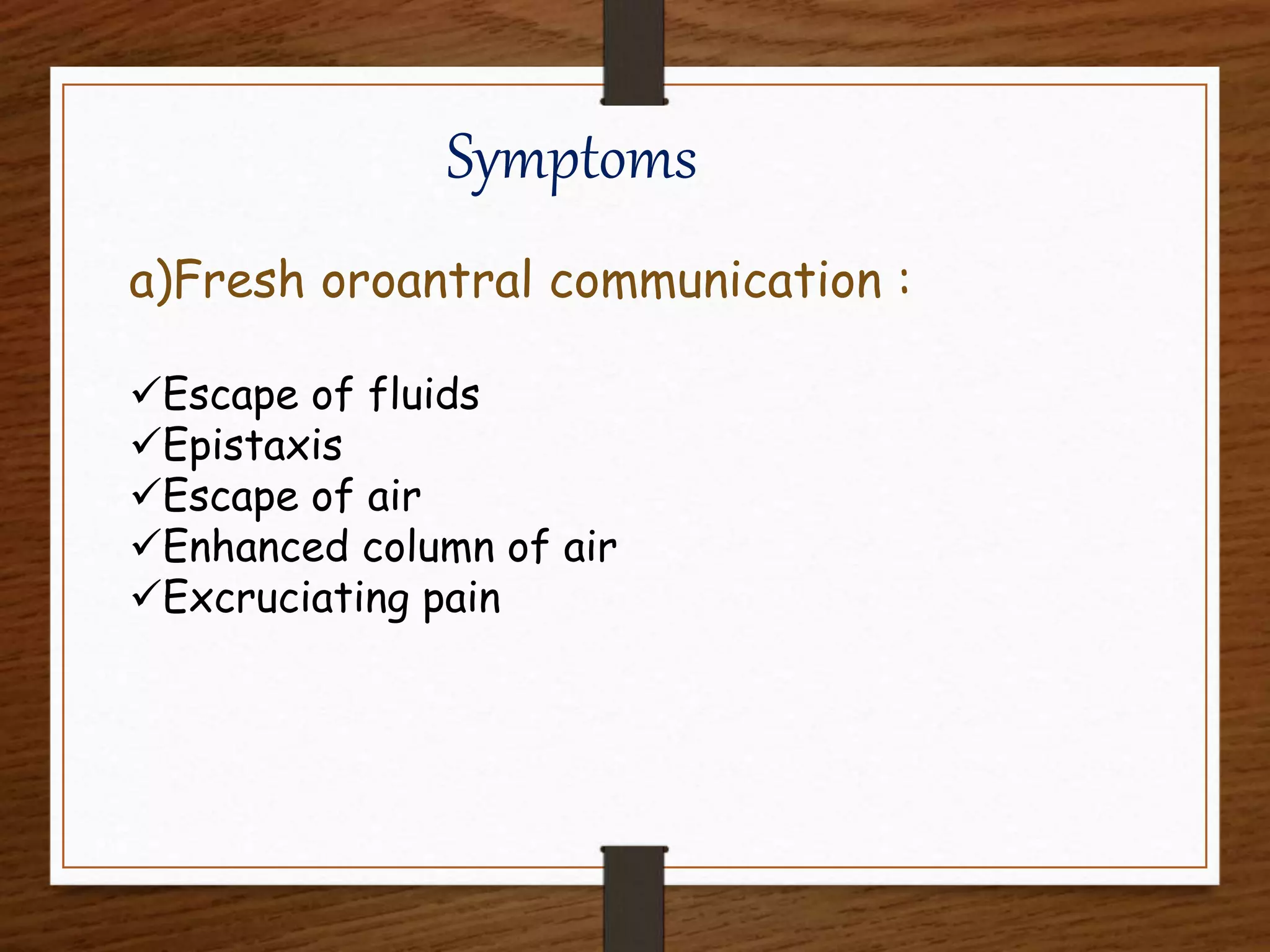 Oroantral fistula | PPTX