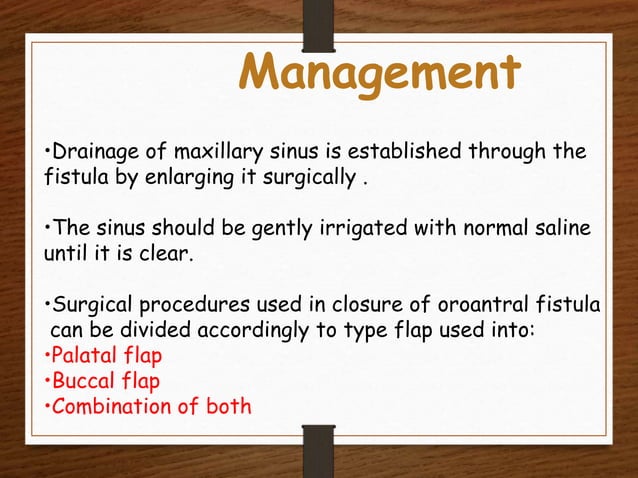Oroantral fistula | PPTX | Ear, Nose and Throat Conditions | Diseases ...