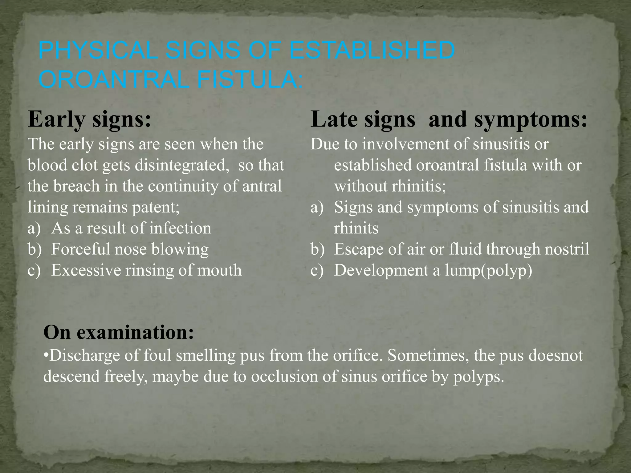 Oroantral Fistula | PPTX