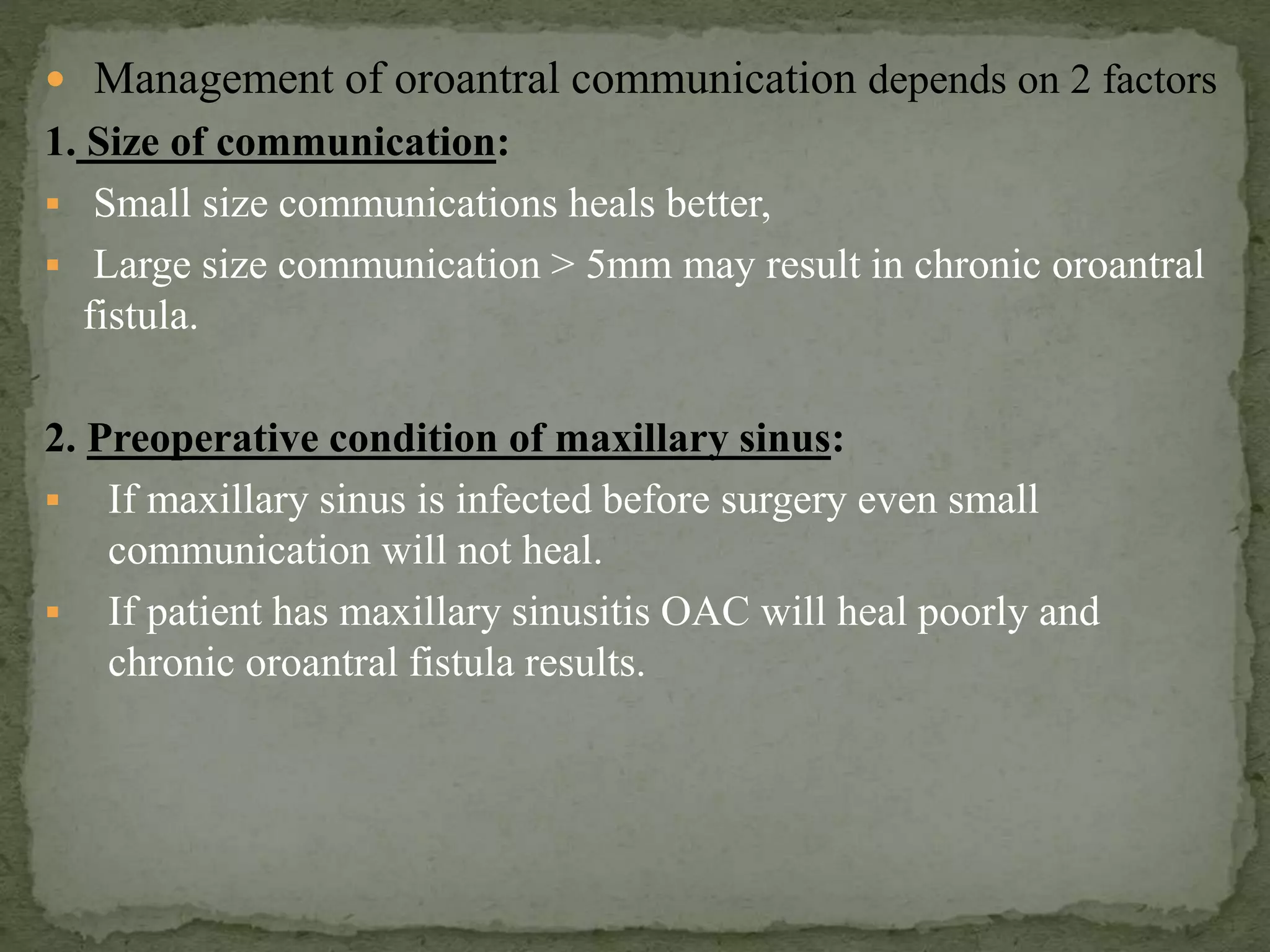 Oroantral Fistula | PPTX