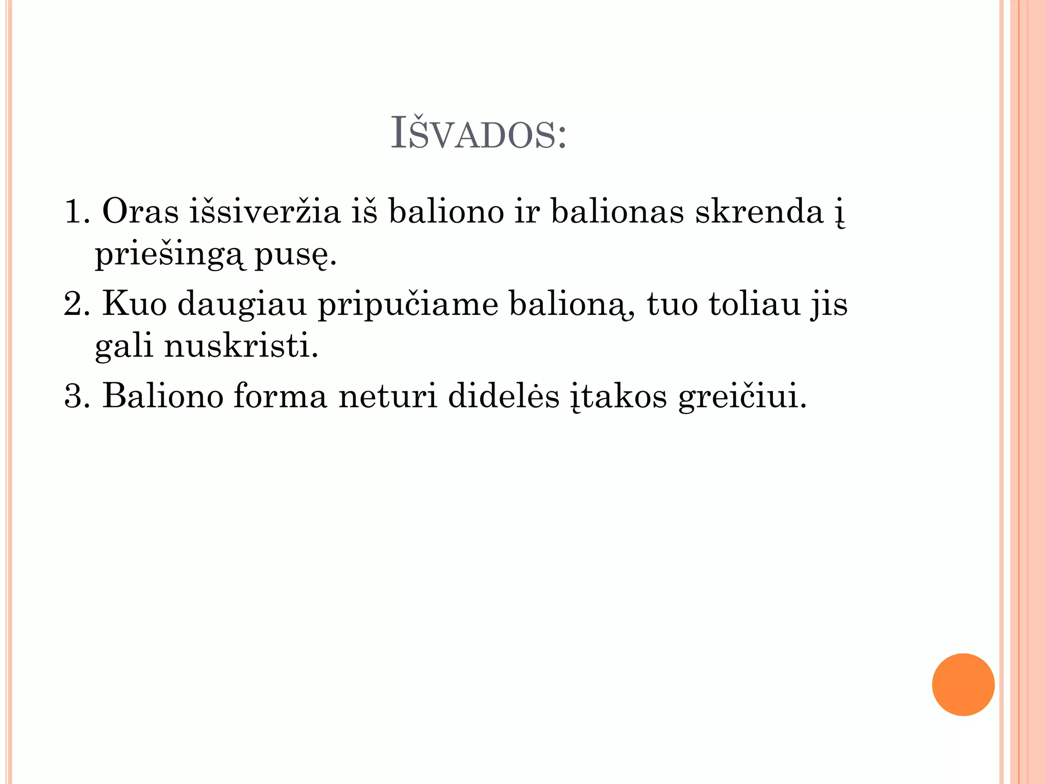 Bandymas su oro balionu | PPTX