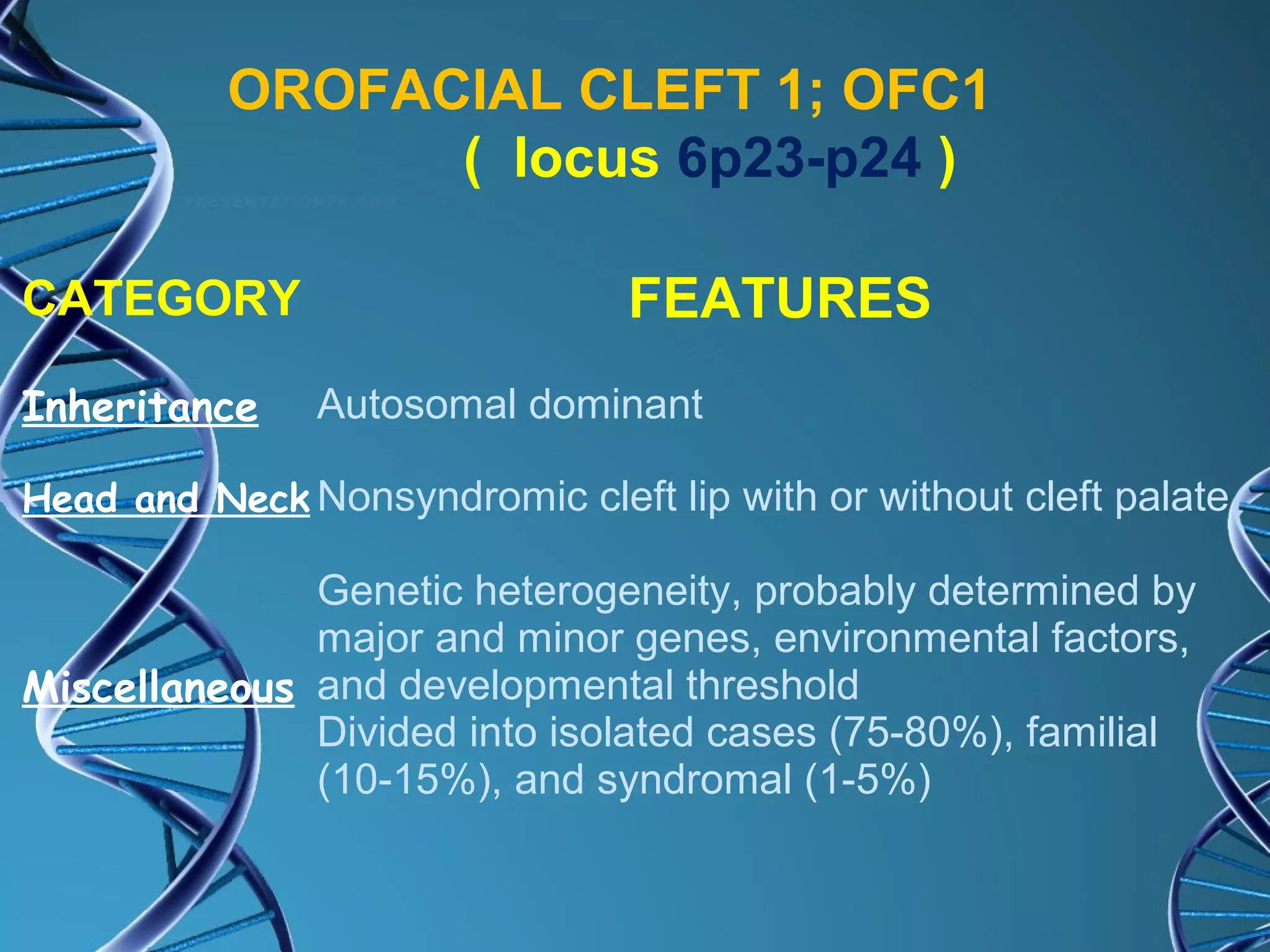 Orofacial clefts | PPT