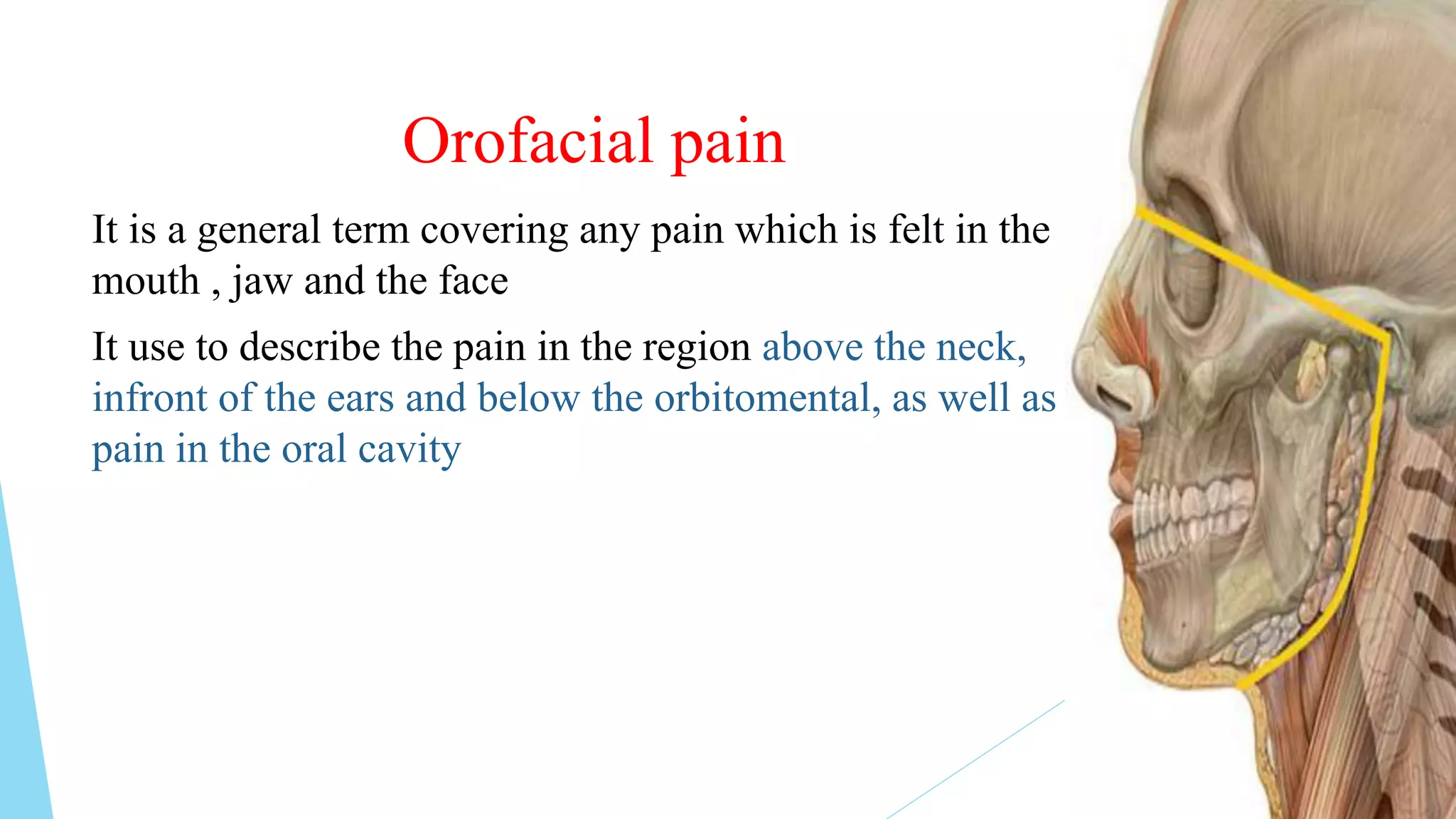 Orofacial pain / Dr.Sarah alkhateeb | PPTX