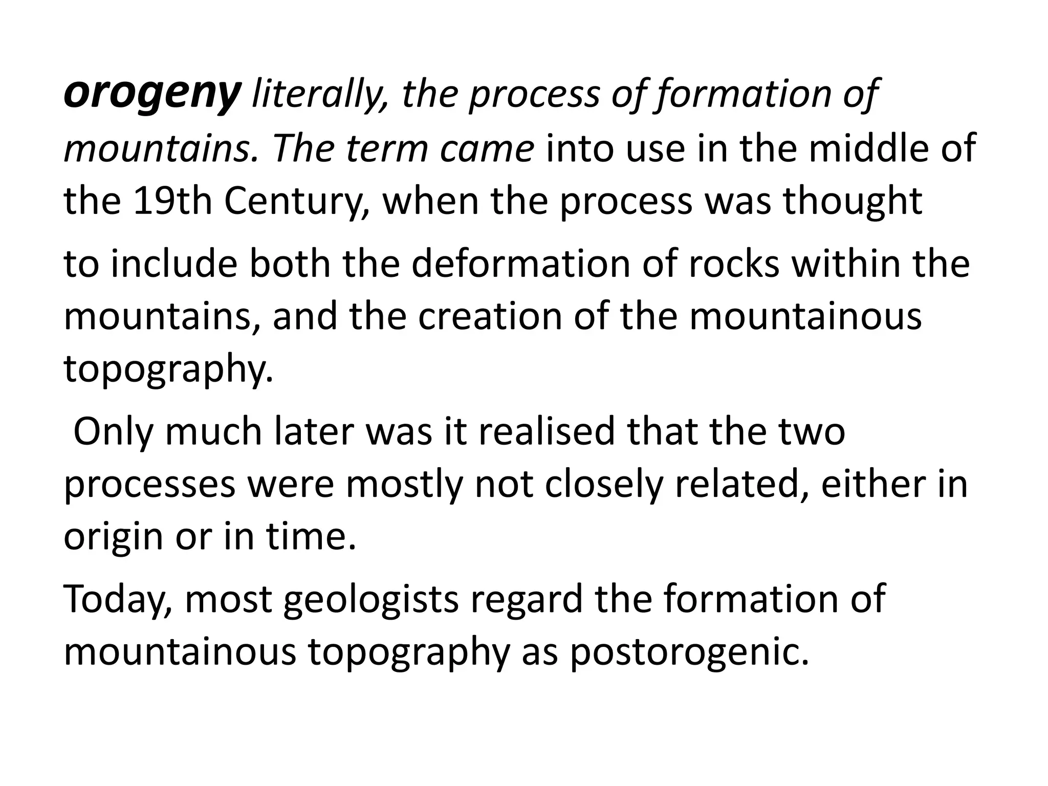 Orogenic mountain belts | PPTX