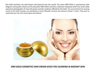 Oro gold cosmetics collection showcase | PPTX