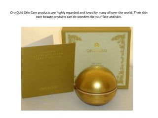 Oro gold cosmetics collection showcase | PPTX
