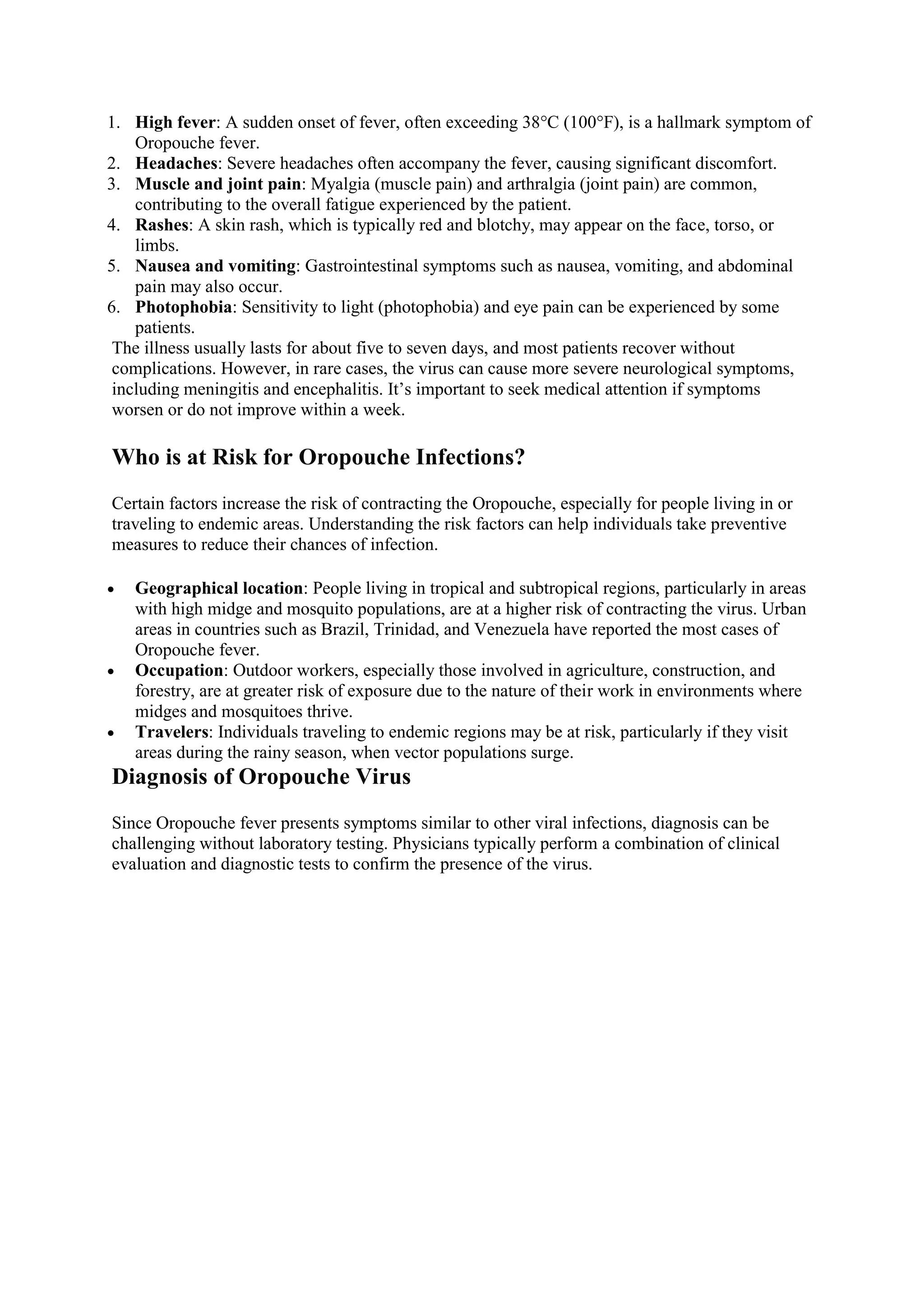 What is Oropouche Virus?: Symptoms, Transmission & Prevention ...