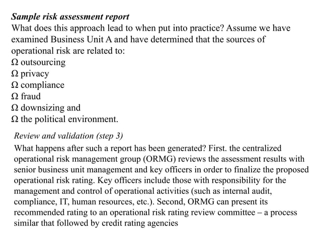 Operational risk management process by s&p | PPT
