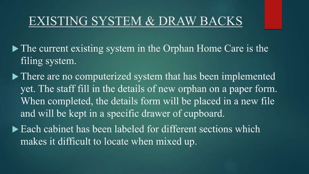 Orphanage Home Management System | PPTX