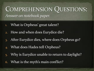 Intro to Orpheus Greek Myth | PPTX