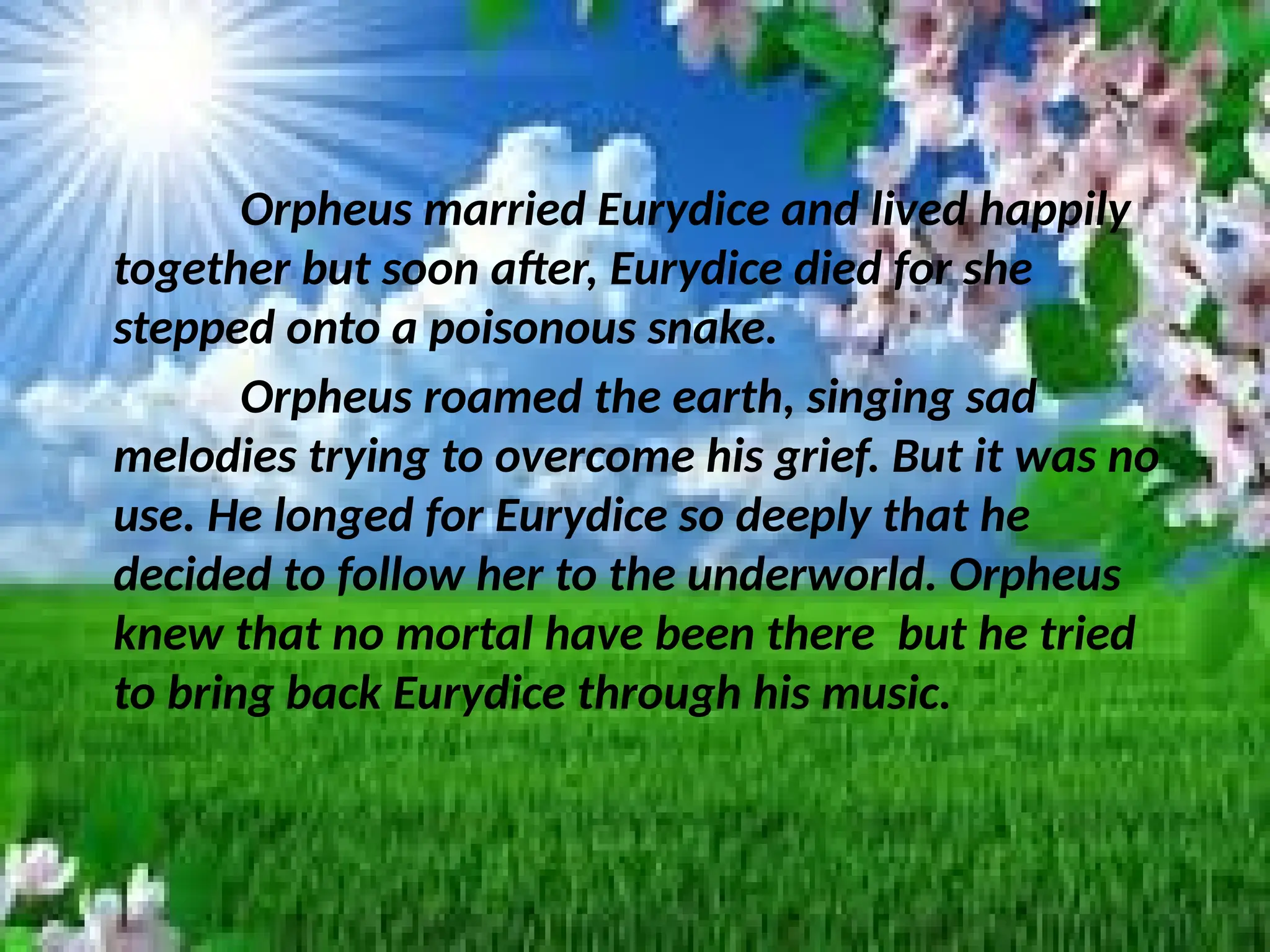 orpheus grade 10 english quarter 1 lesson lesson | PPTX