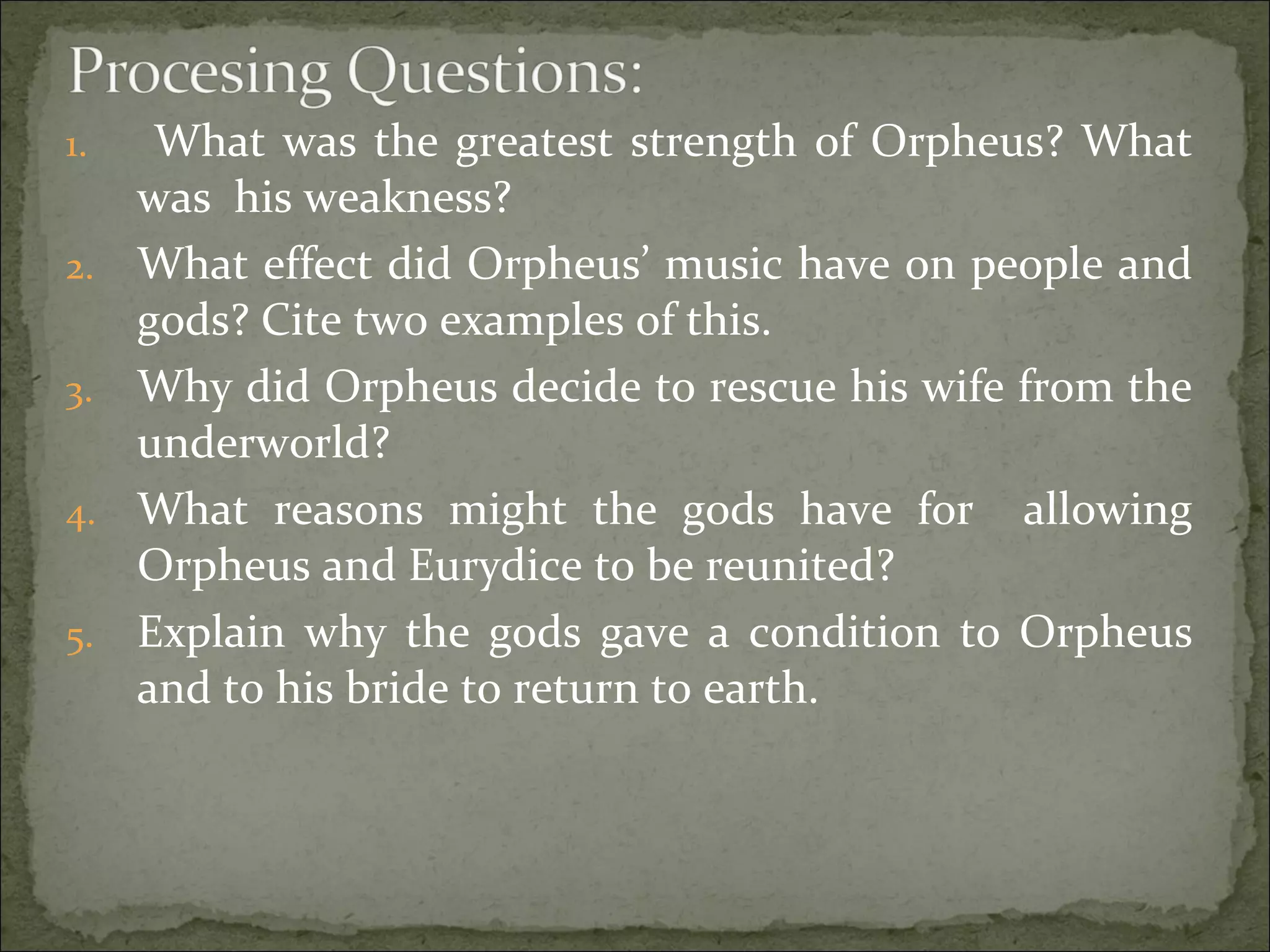 Orpheus STORY | PPT