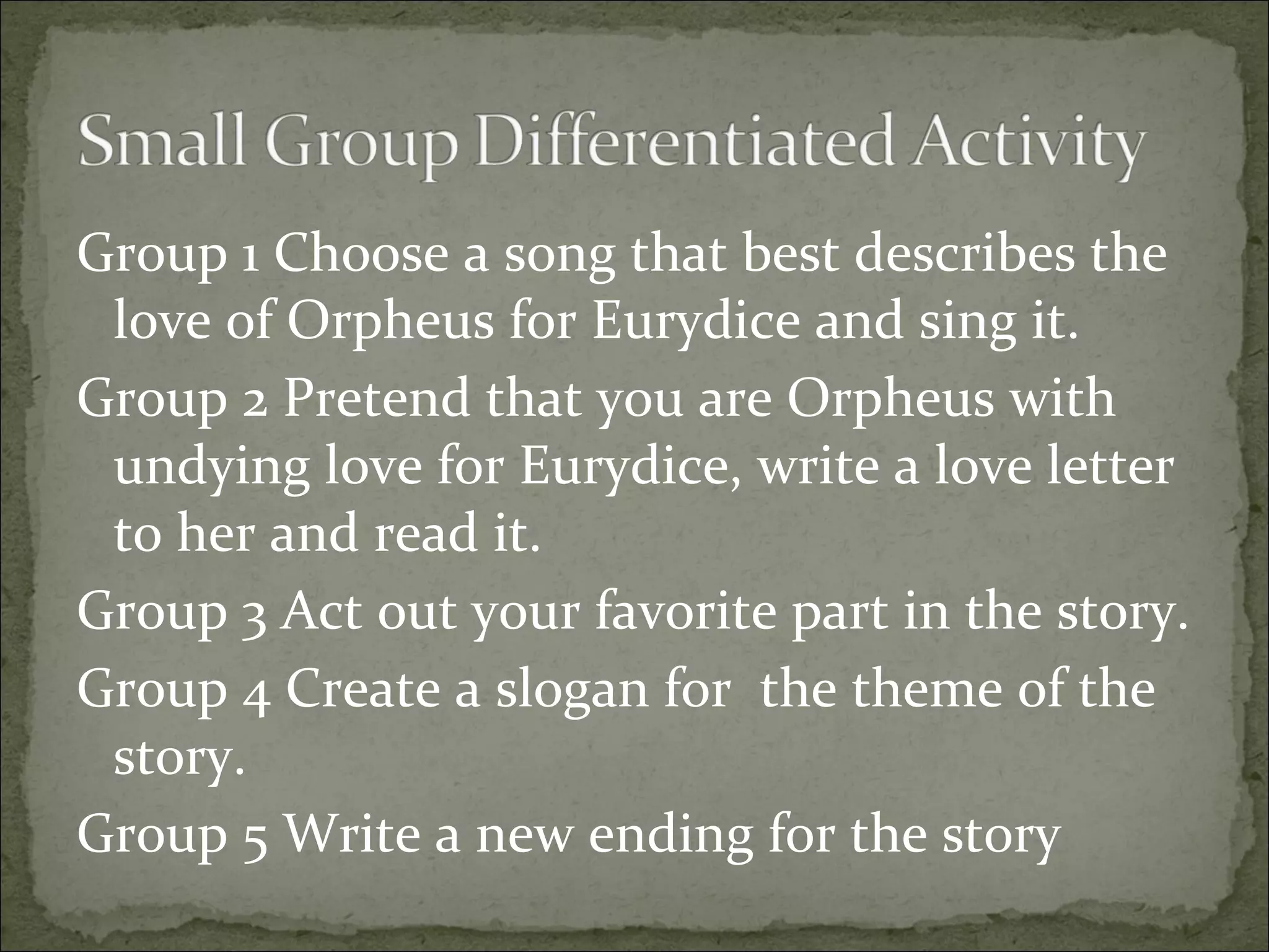 Orpheus STORY | PPT