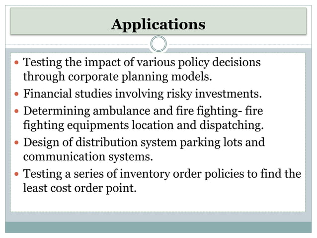 OPERATION RESEARCH Simulation | PPTX
