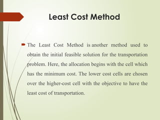 OPERATION RESEARCH,TRANSPORTATION PROBLEM | PPT