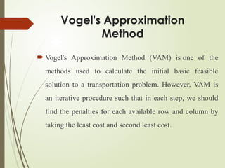OPERATION RESEARCH,TRANSPORTATION PROBLEM | PPT