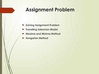 OPERATION RESEARCH,TRANSPORTATION PROBLEM | PPT