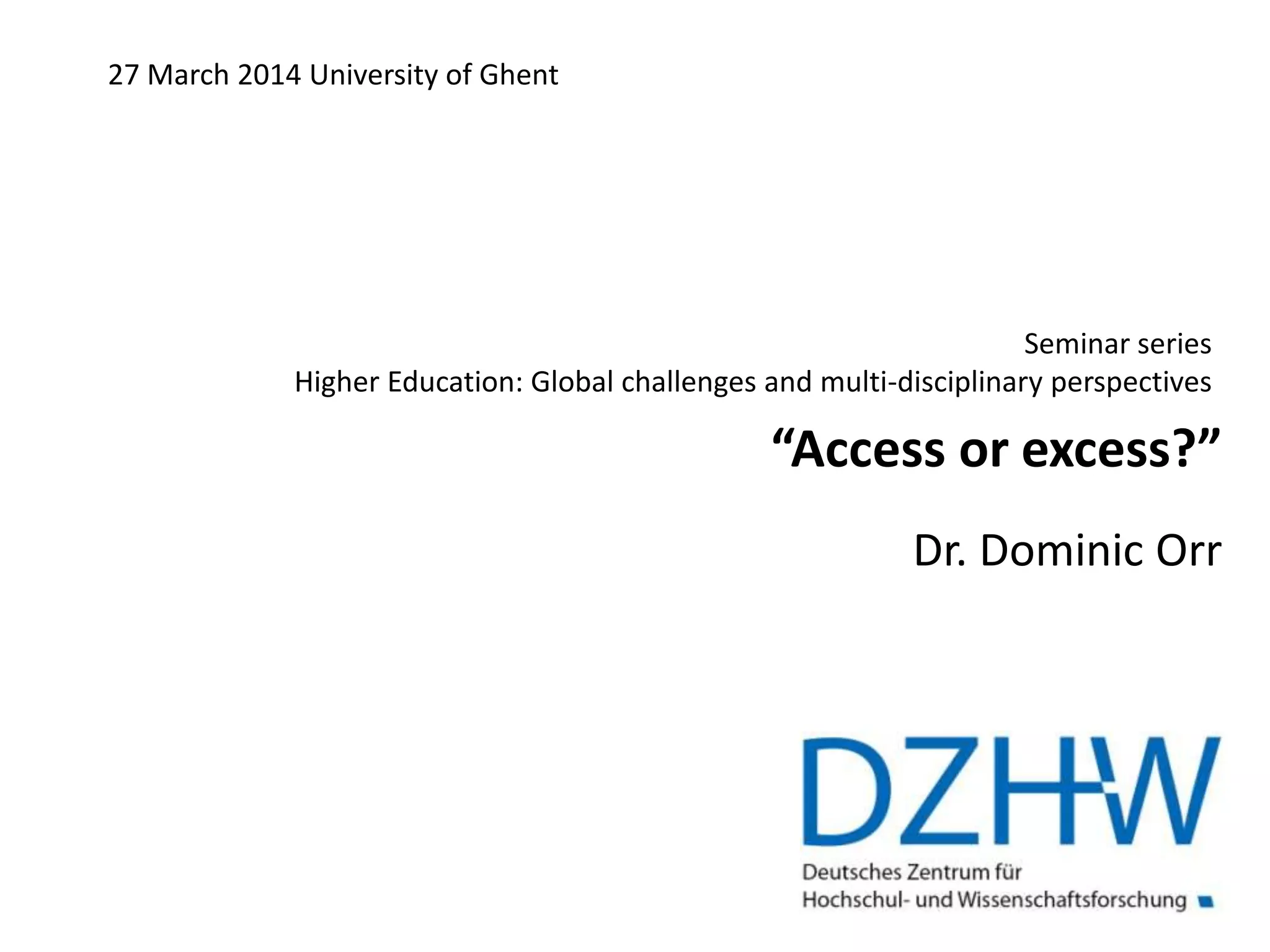 Access or excess? | PPT