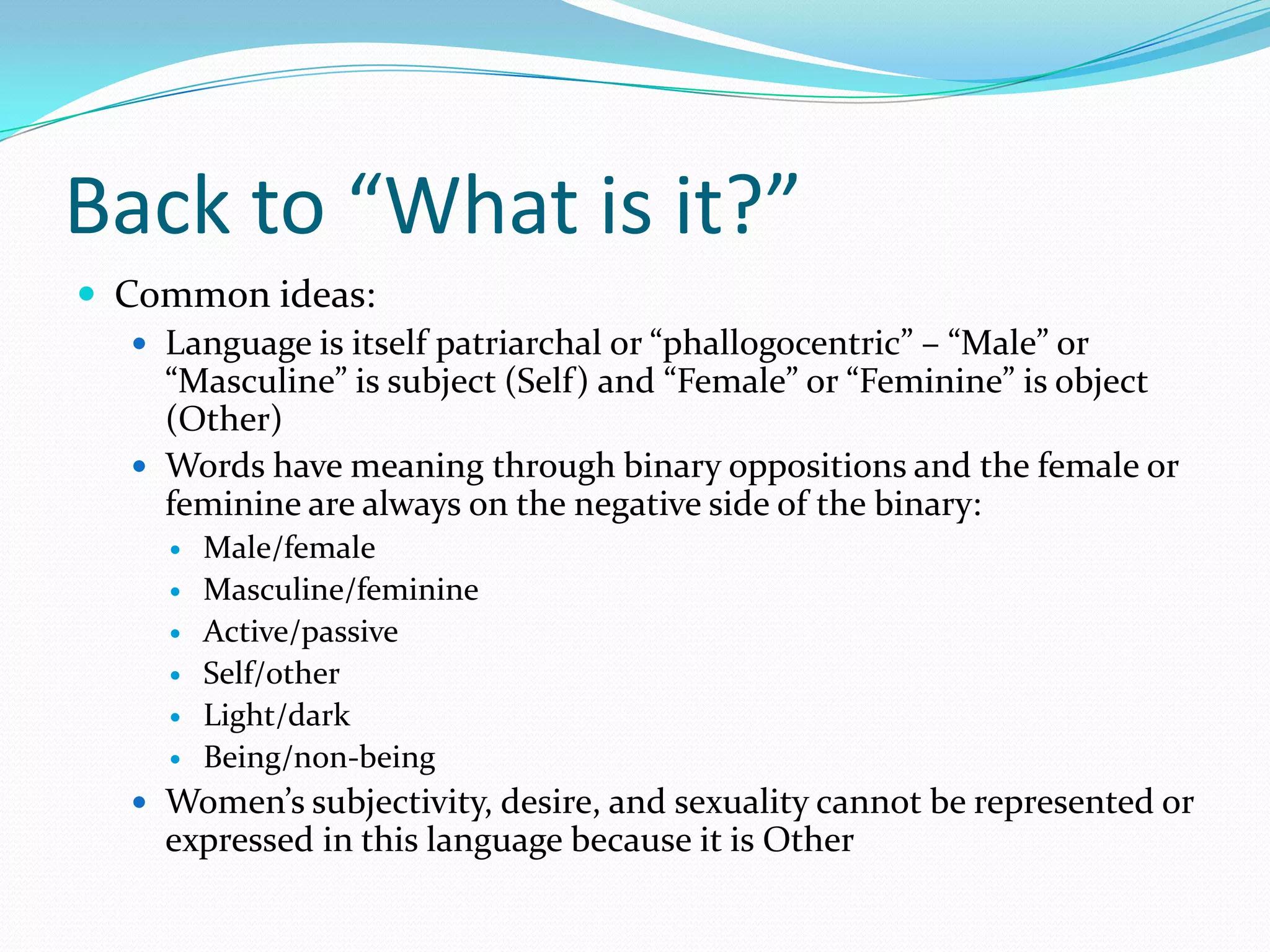 Research in French Feminist Literary Theory | PPTX