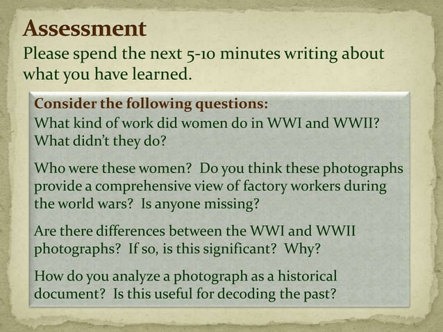 A Lesson in Analyzing Photographs: American Women at Work in the World ...