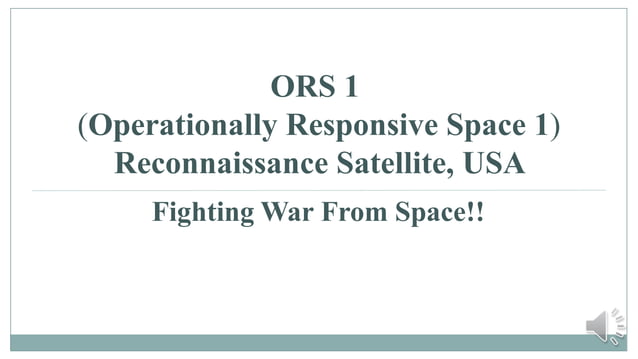 Ors 1 reconnaissance satellite,usa - among nation's 25 most important ...