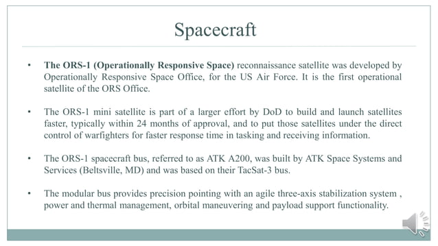 Ors 1 reconnaissance satellite,usa - among nation's 25 most important ...