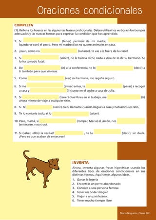 Las oraciones condicionales | PDF